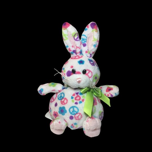 GANZ | Toys | Rare Ganz Peace Bunny Rabbit Plush Stuffed Animal Beanie ...